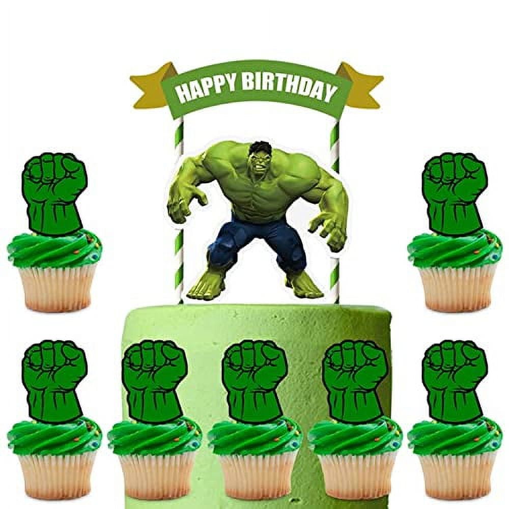 22 Toppers for Hulk Cake Topper Cupcake Toppers, Happy Birthday Cake ...