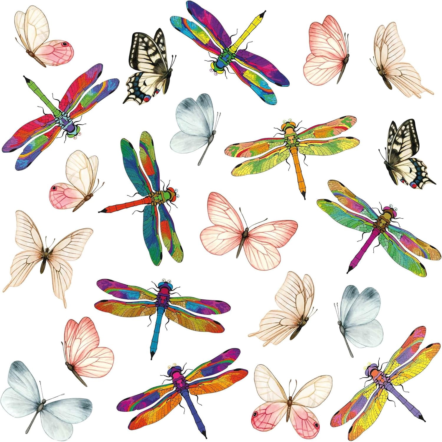 22 Unit Combo Pack | 14 x Artistic Butterfly Window Clings | 8 x ...