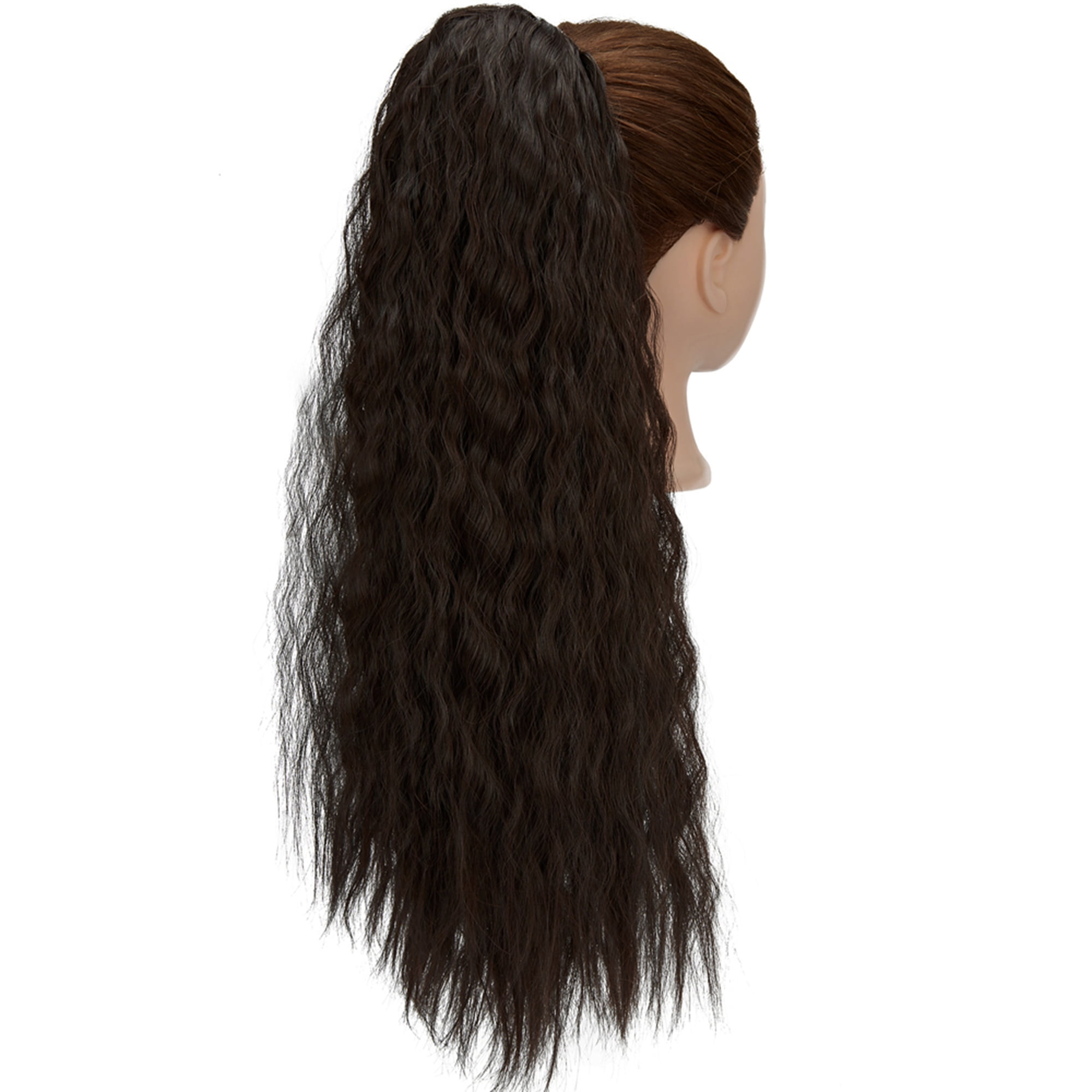 22" Wavy Drawstring Ponytails Kinky Straight Ponytail Hair Piece ...