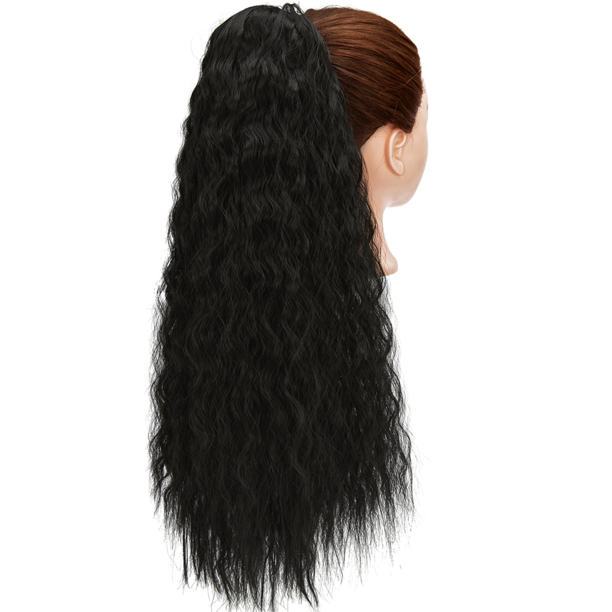 22" Wavy Drawstring Ponytails Kinky Straight Ponytail Hair Piece ...