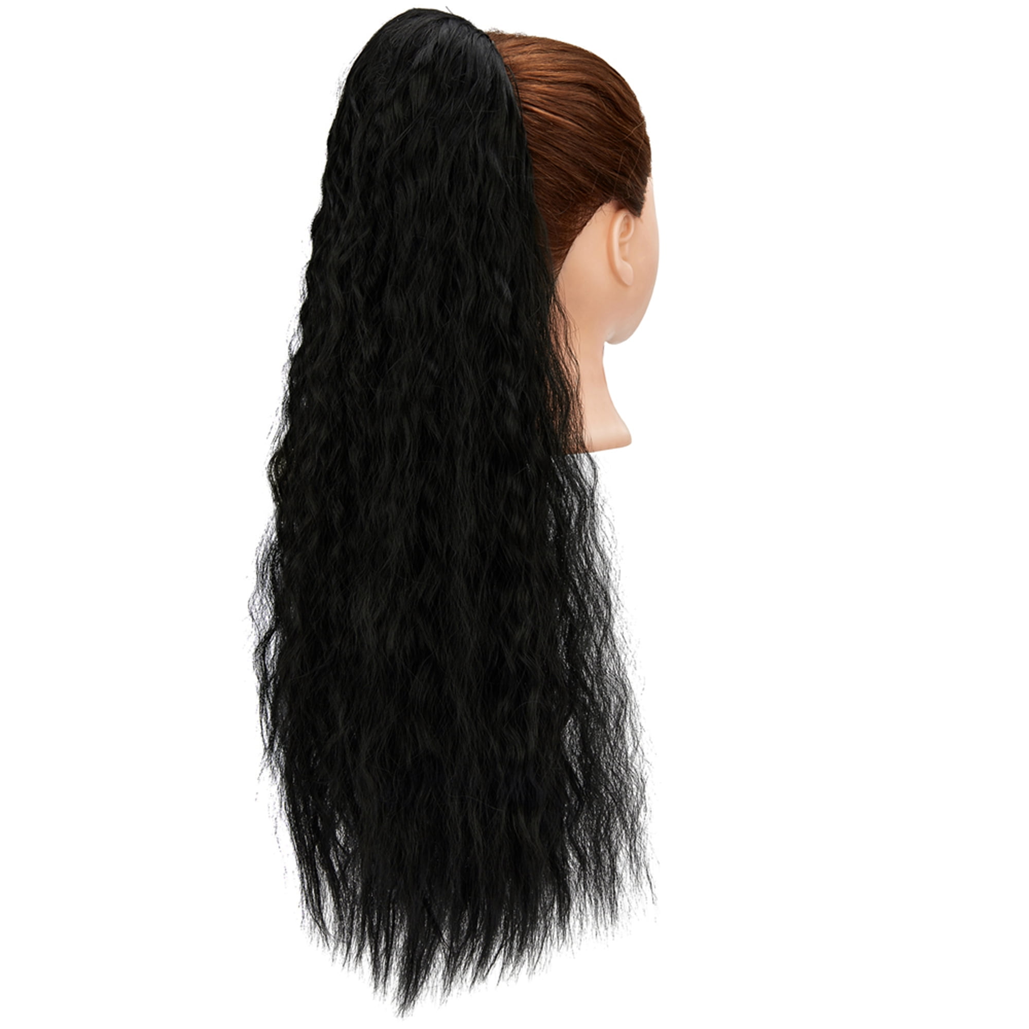 22" Wavy Drawstring Ponytails Kinky Straight Ponytail Hair Piece ...
