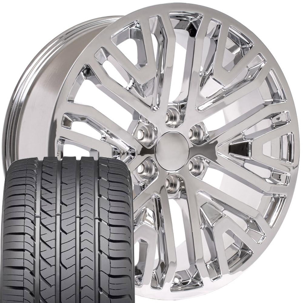 OE Wheels CV37 22 Inch Rims and Tires Fit Sierra 1500 Style 6x139.7 ...