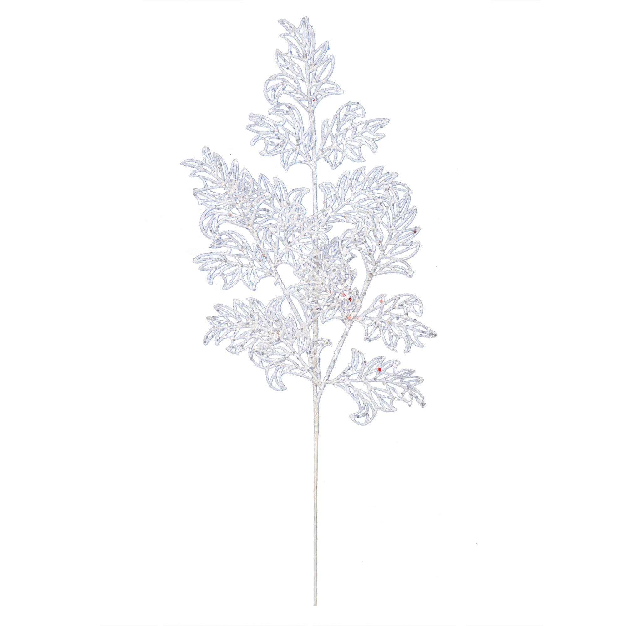 22" White Glit Lace Holly Lf Spray 12/Bg - Walmart Business Supplies