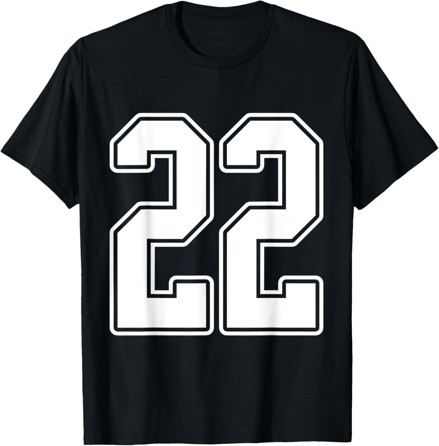 #22 White Outline Number 22 Sports Fan Jersey Style T-Shirt - Walmart.com