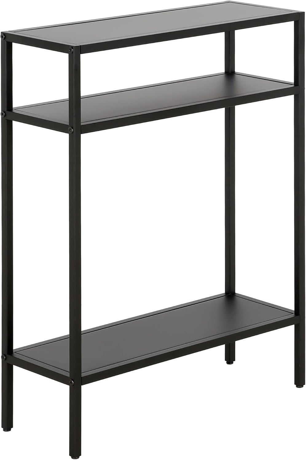 22" Wide Rectangular Console Table with Metal Shelves in Blackened ...
