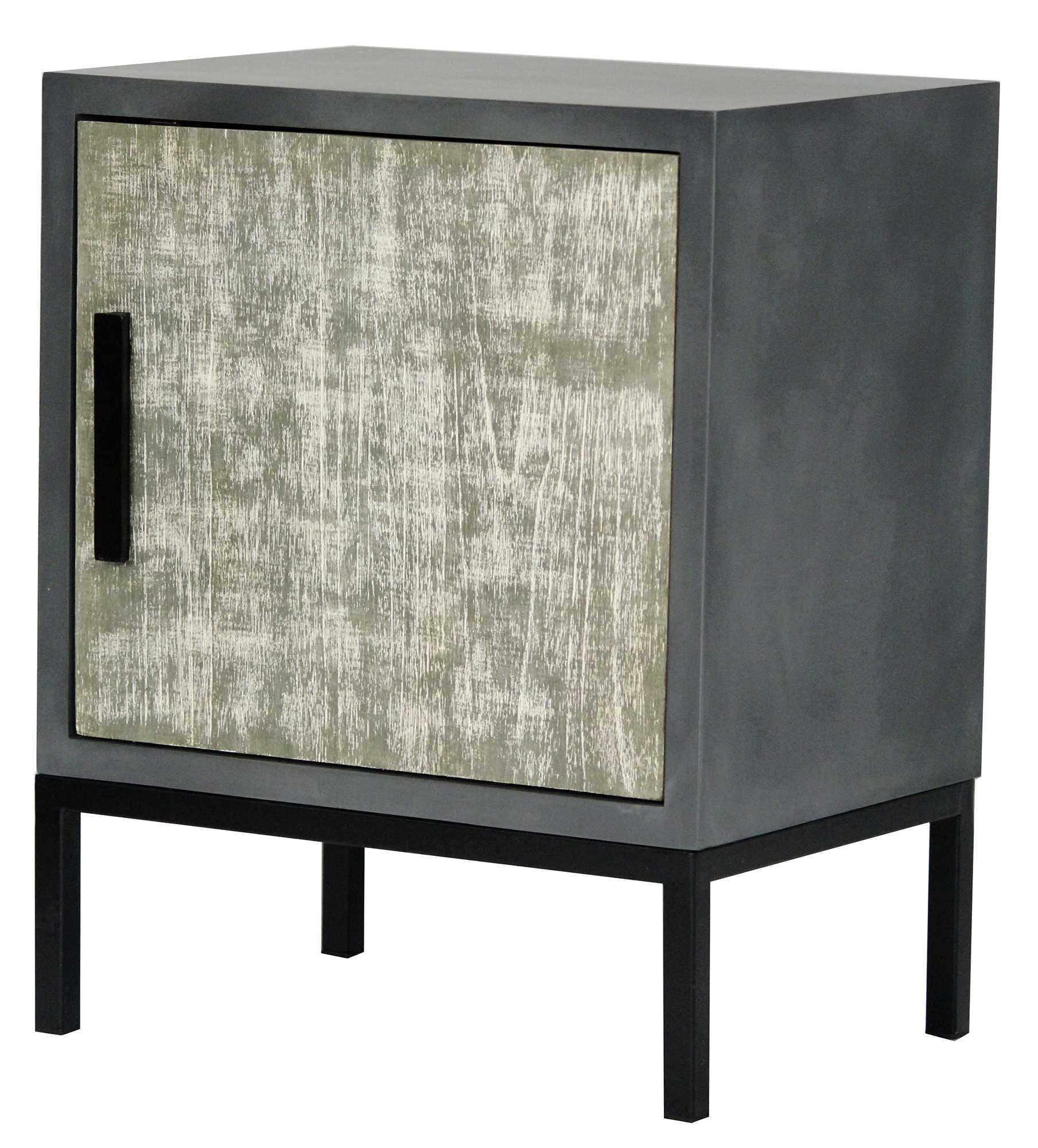 22" X 15" X 27" Gray W Distressed Gray MDF Wood Iron Accent Cabinet ...