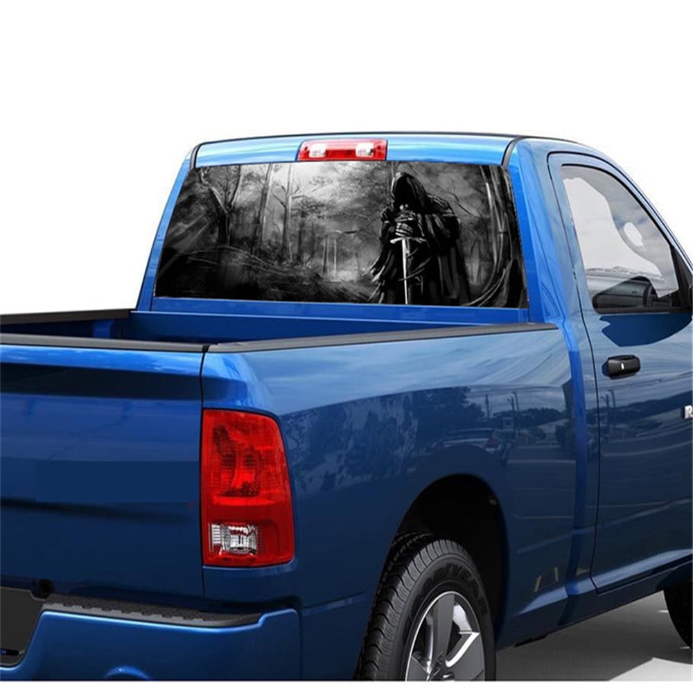 22" X 65" Rear Window Graphic Decal Grim Reaper Black Forest Rear ...