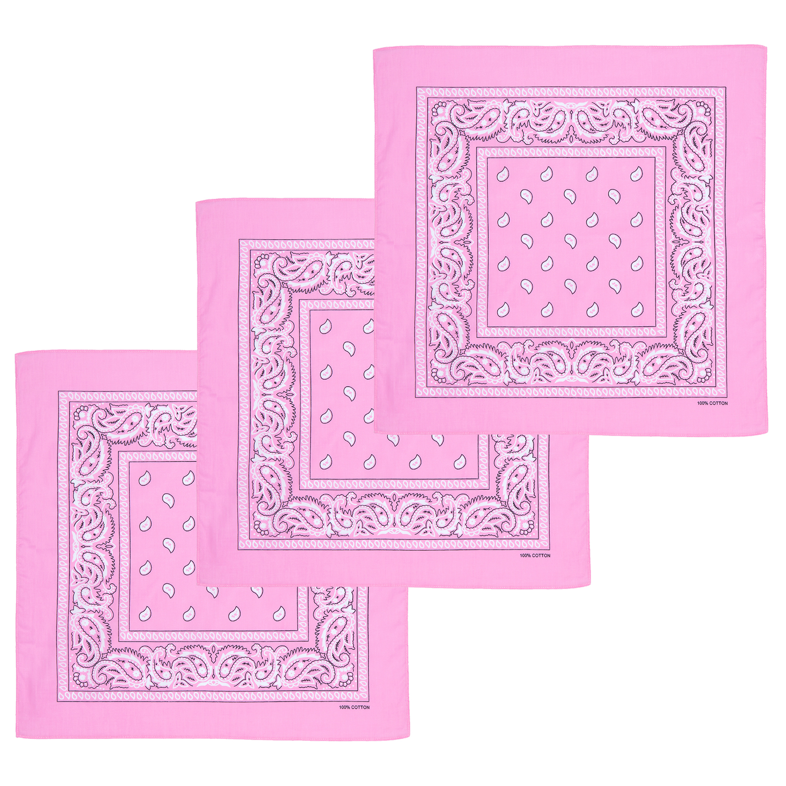 22"X22" Cotton Bandanas for Men & Women Pasiley Cowboy Bandana ...