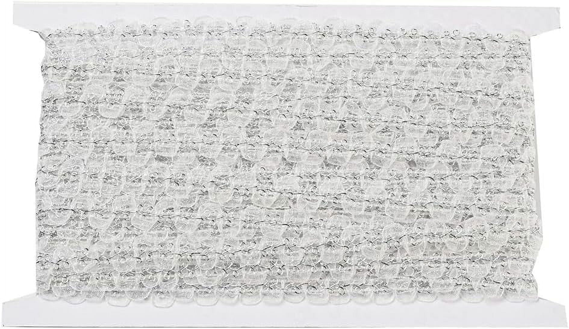 22 Yards 1/2 Inch White Silver Organza Ribbons Lace Ribbon Trim Lace ...