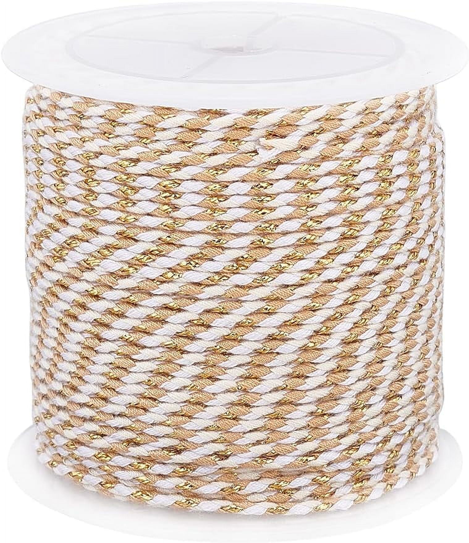 22 Yards 1.5mm Cotton Twisted Cord 4-Ply Cotton Thread Three-Color ...