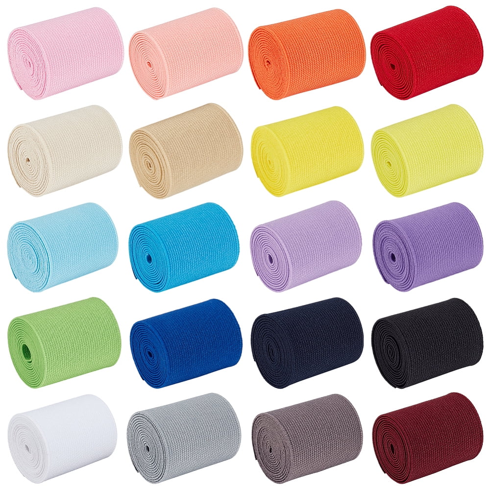 22 Yards 20 Colors Knit Elastic Bands 2 Inch Wide Polyester Sewing ...