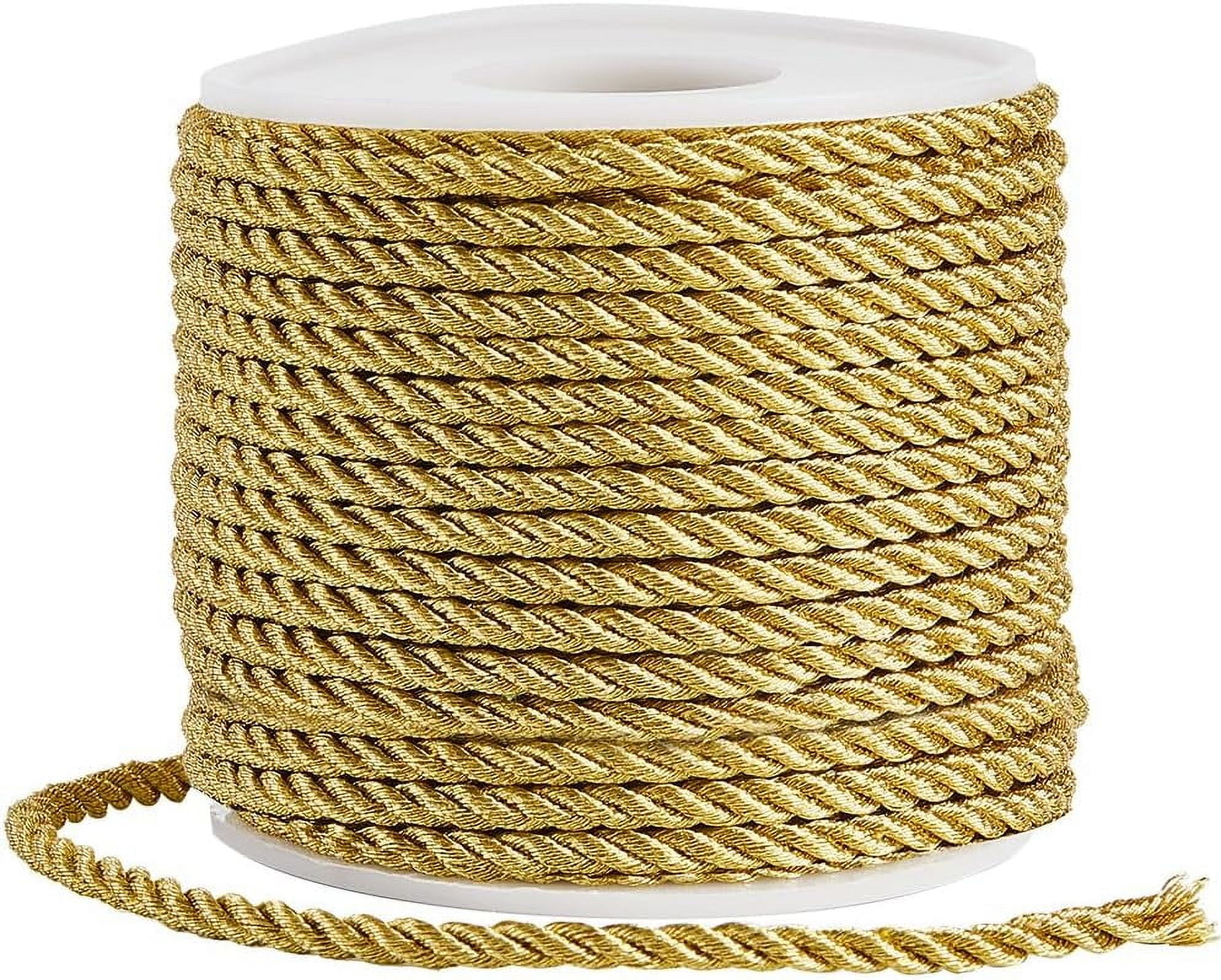 22 Yards/20M Upholstery Trim Cord Gold Decorative Rope 3mm 3-Ply Twist ...