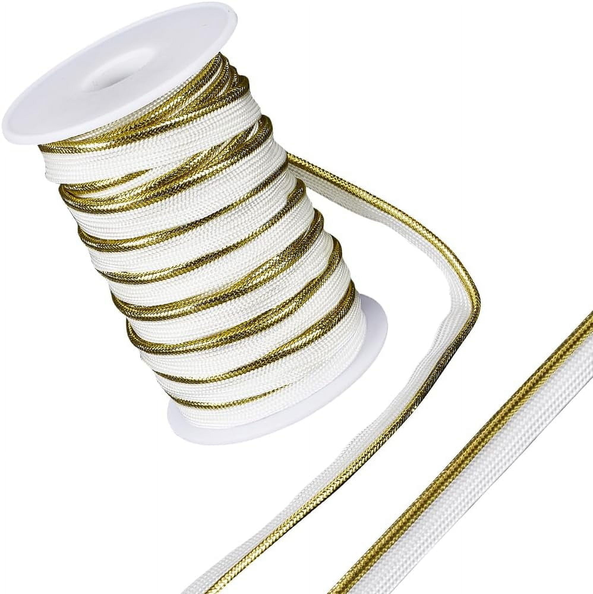 22 Yards Gold Piping Trim with Metallic Lip Welting 0.47 Inch Wide Bias ...