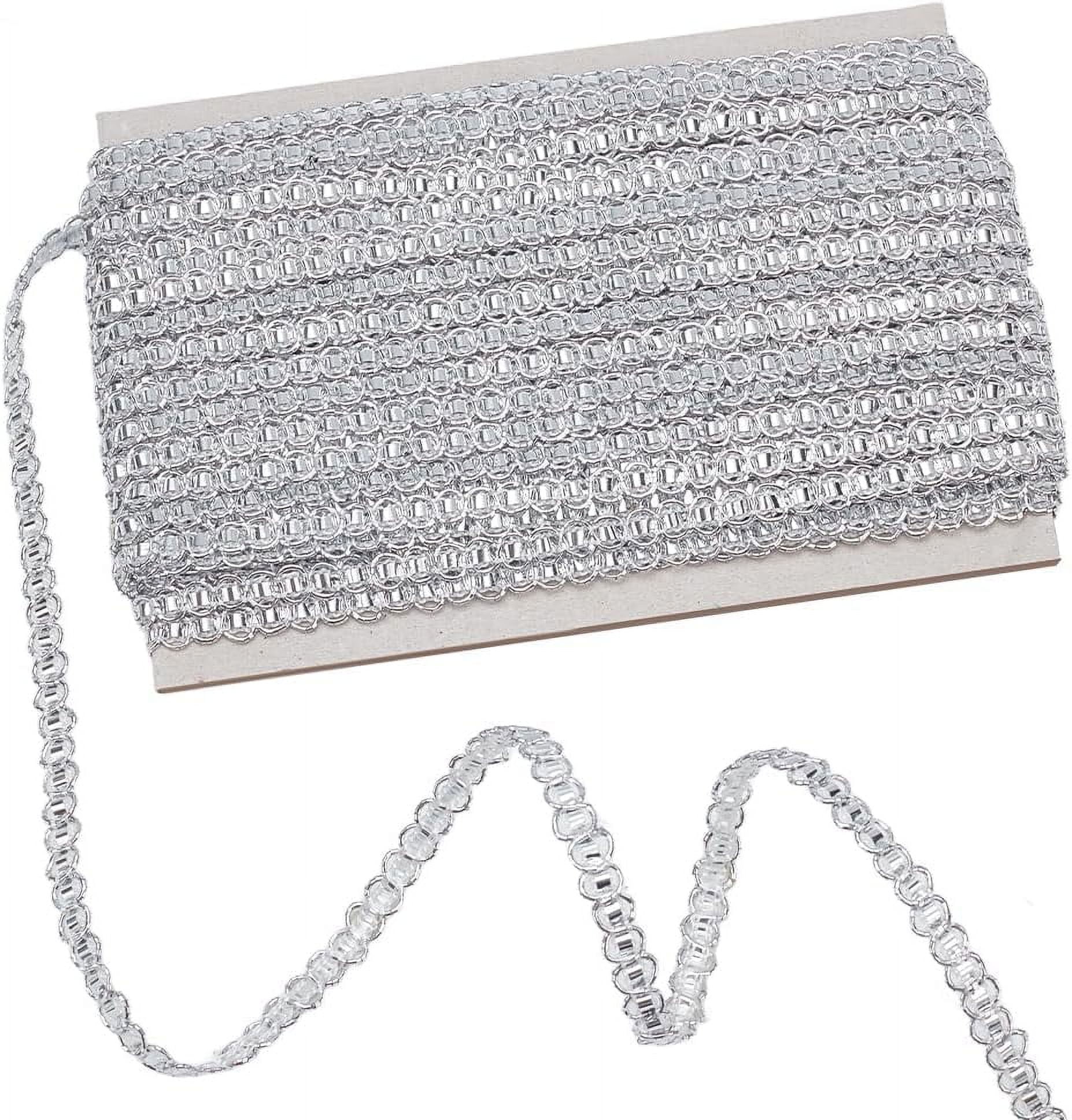 22 Yards S Shaped Silver Gimp Braid Trim 0.24inch Wide Polyester Lace ...