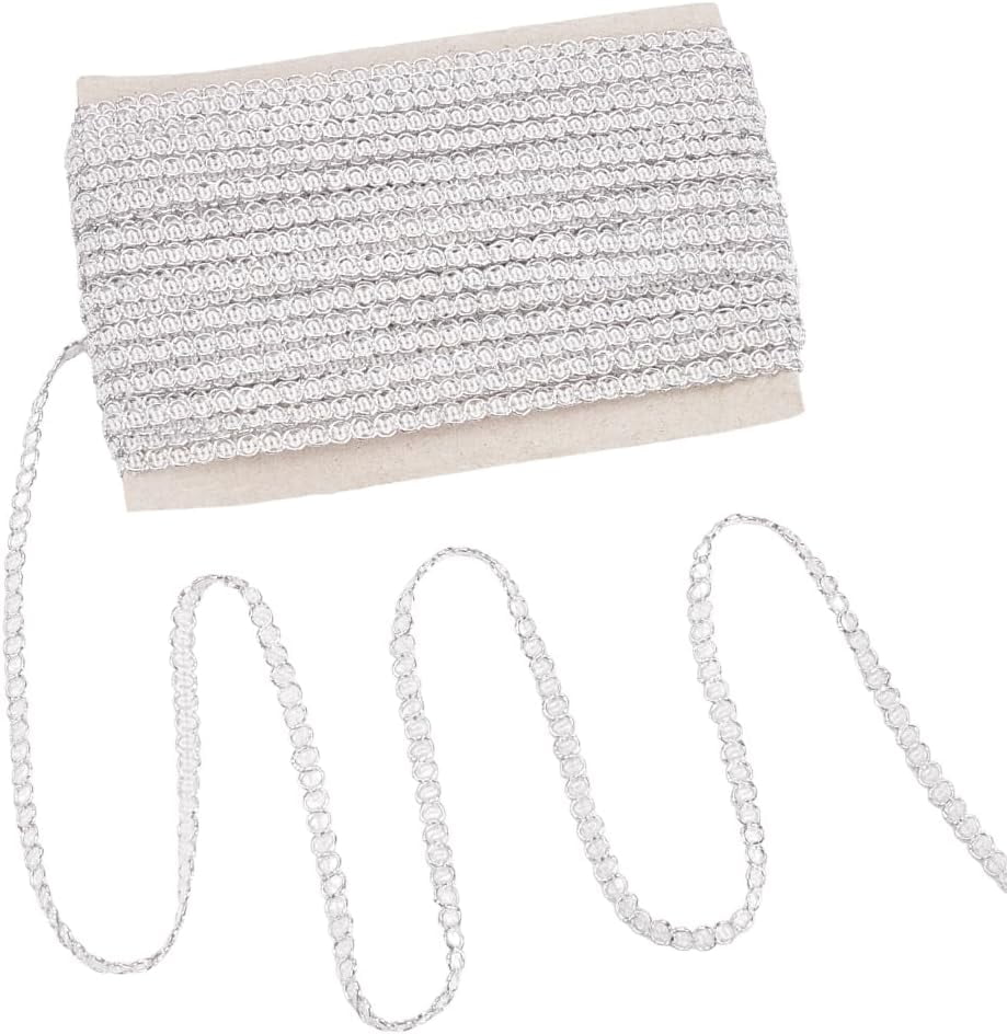 22 Yards Sliver Gimp Braid Trim 1/5inch Metallic Sliver Threads Lace ...