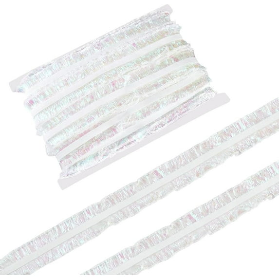 22 Yards Stretch Lace Trim Colorful Double Ruffle Lace Ribbon 1-1/8 ...