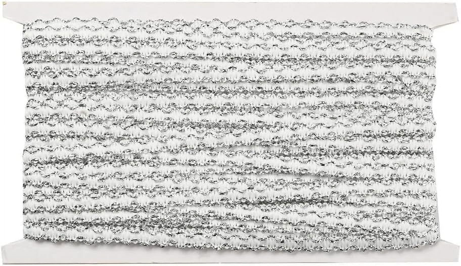22 Yards White Braided Trim Braid Ribbon Trim Silver Metallic Woven ...