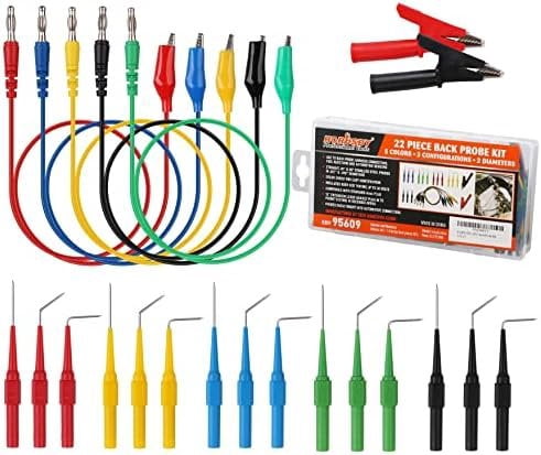 22 count Probe Pin Kit, Electrical Testing Probes with 5 Colors Wires ...