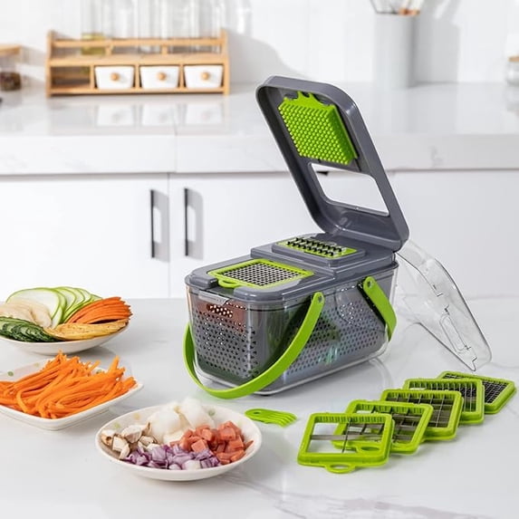22-in-1 Vegetable Chopper with 13 Interchangeable Blades – BPA-Free ...