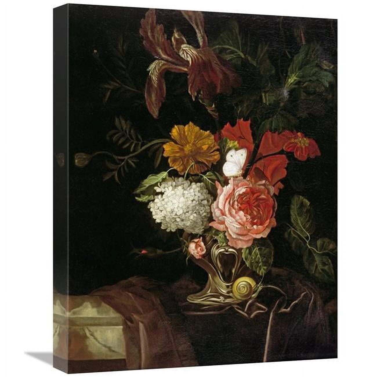 22 in. A Rose, an Iris, Lilac Art Print - Willem Van Aelst - Walmart.com