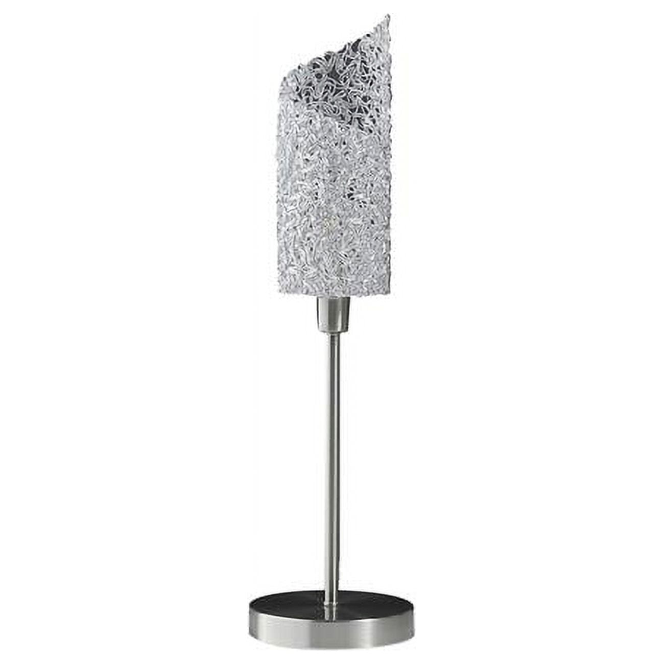 22 in. Aldo Upright Concave Aluminum Table Lamp, Brushed Silver ...