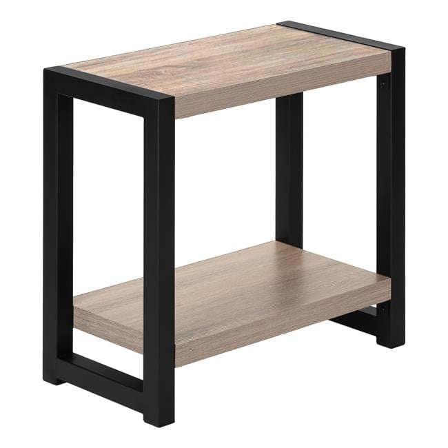 22 in. Black & Dark Taupe End Table with Shelf - Walmart.com