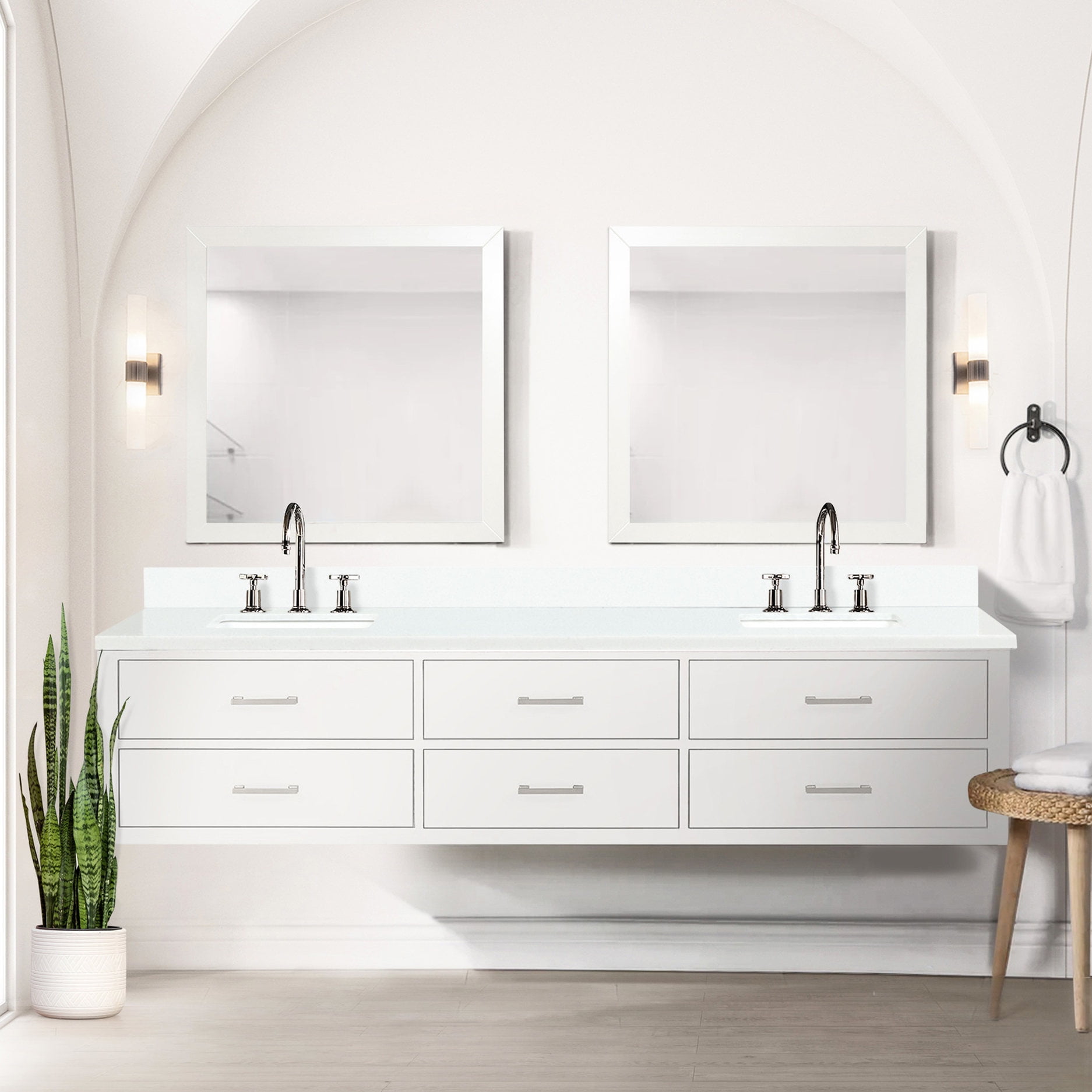 22 in. D Vanity | MDF Filler, Gooseneck Faucet | Bathroom Design ...