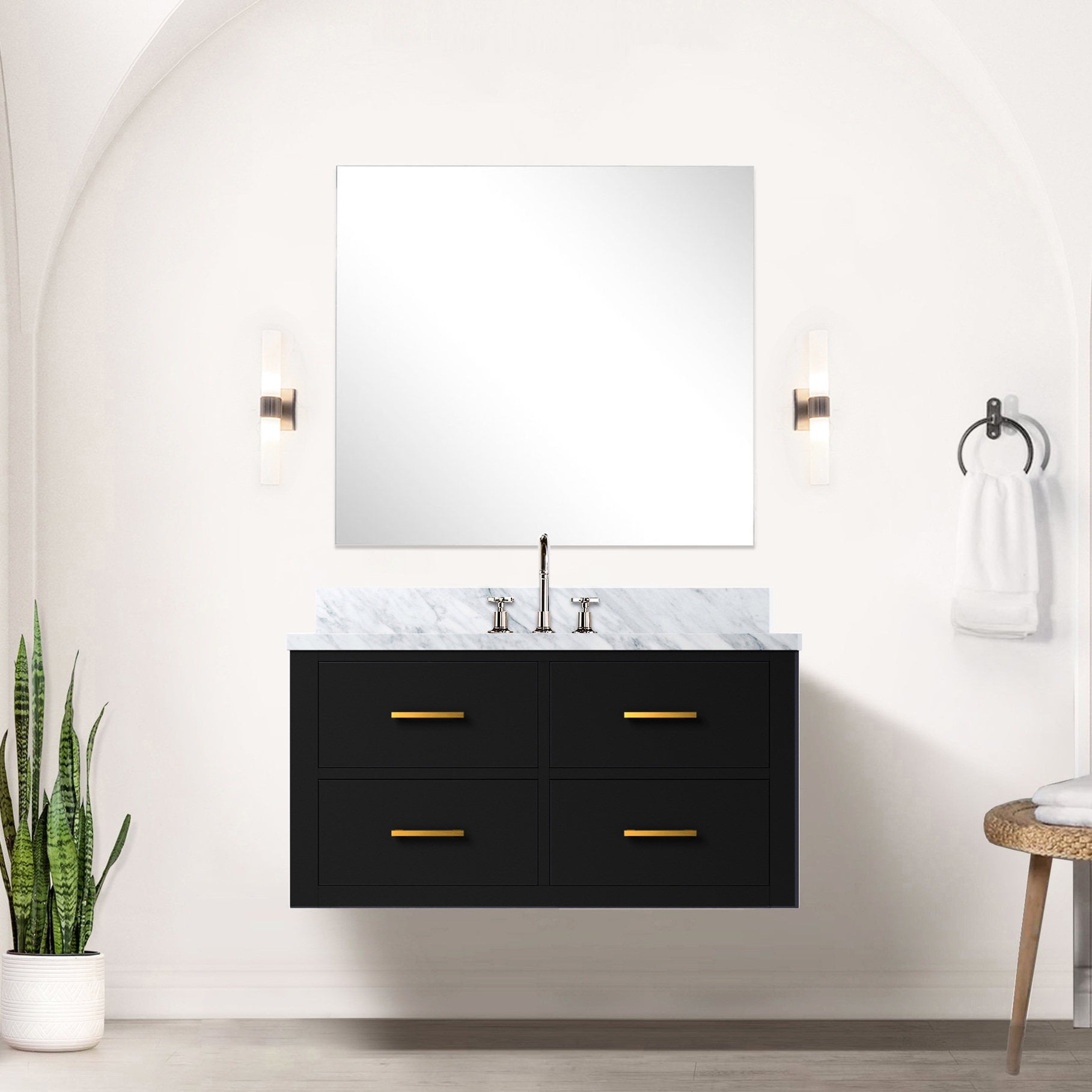 22 in. Deep Single Bath Vanity / MDF Filler, Soft Close / Home Bathroom ...
