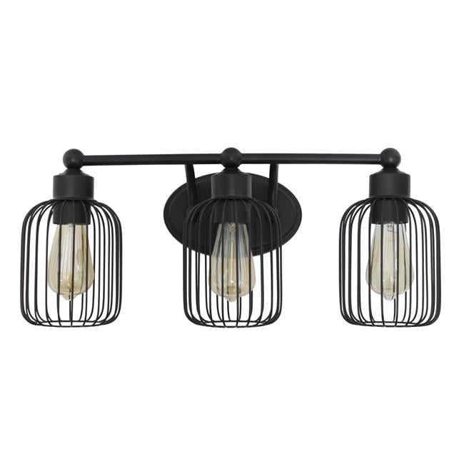 22 in. Industrial Farmhouse 3-Light Metal Birdcage Decorative Wall ...