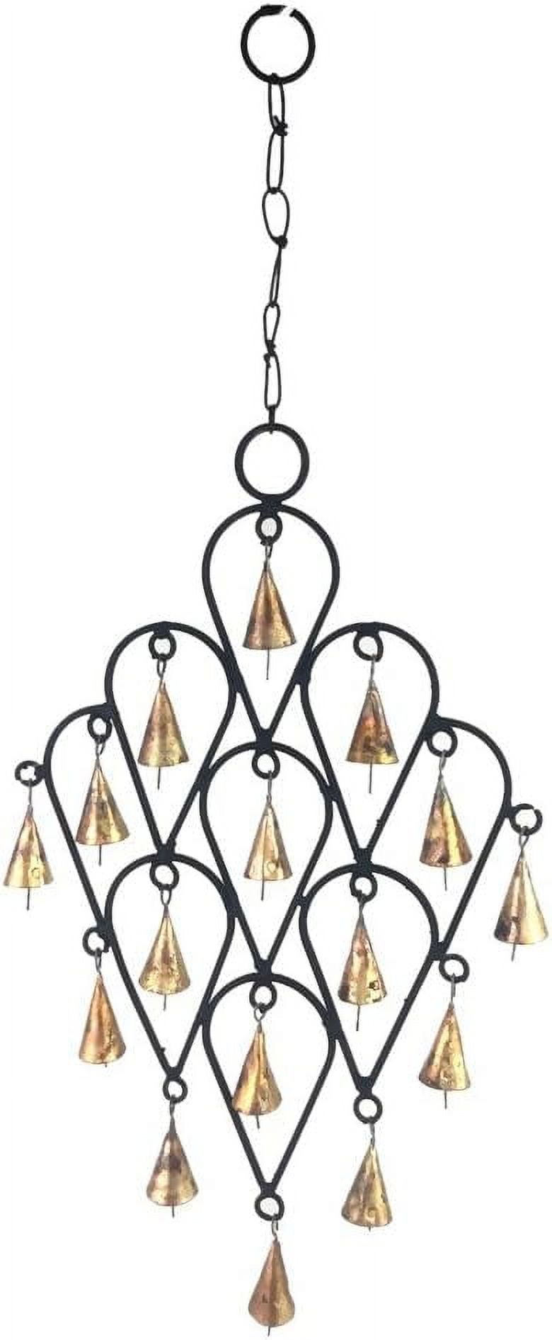 22 in. Inverted Drop Wrought Iron Wind Chime with Metal - Walmart.com