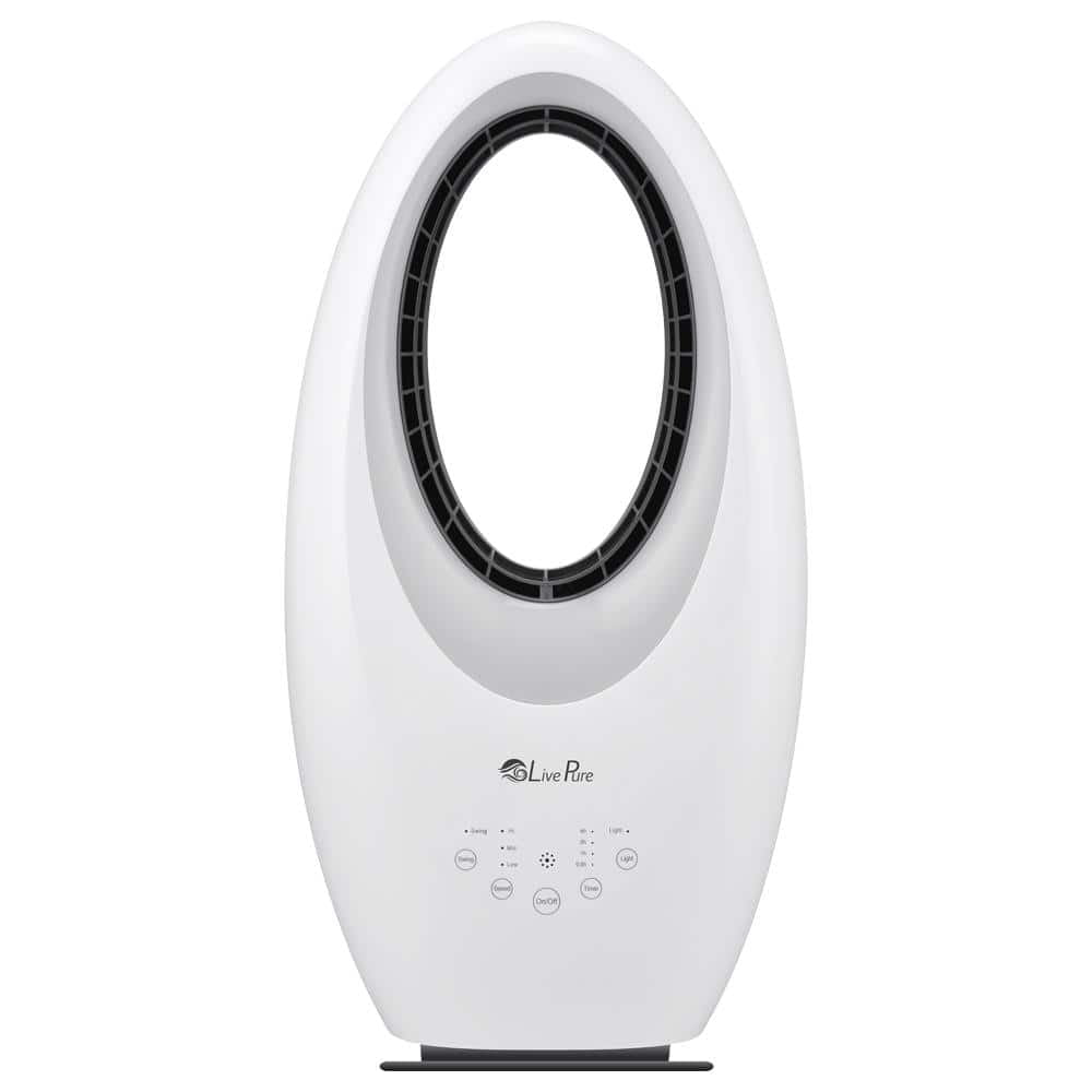 22 in. Oscillating Bladeless Vortex Tower Fan with Remote and Accent ...