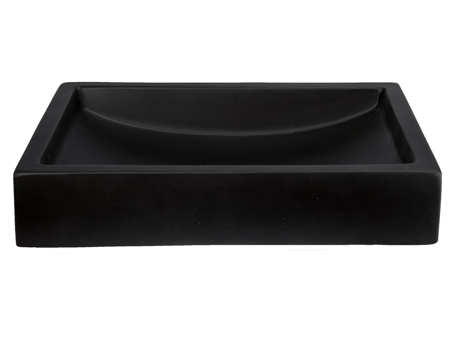 22-in. Shallow Wave Concrete Rectangular Vessel Sink - Charcoal ...