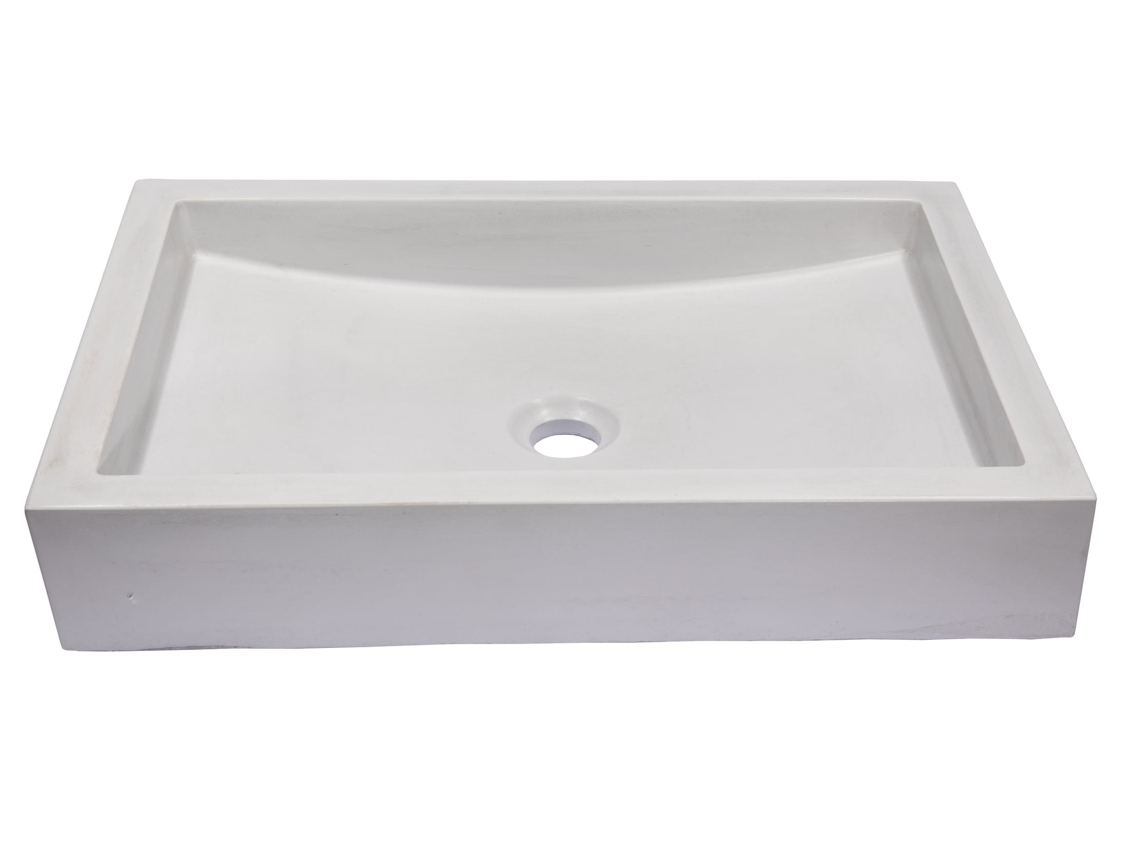22-in. Shallow Wave Concrete Rectangular Vessel Sink - Light Gray ...
