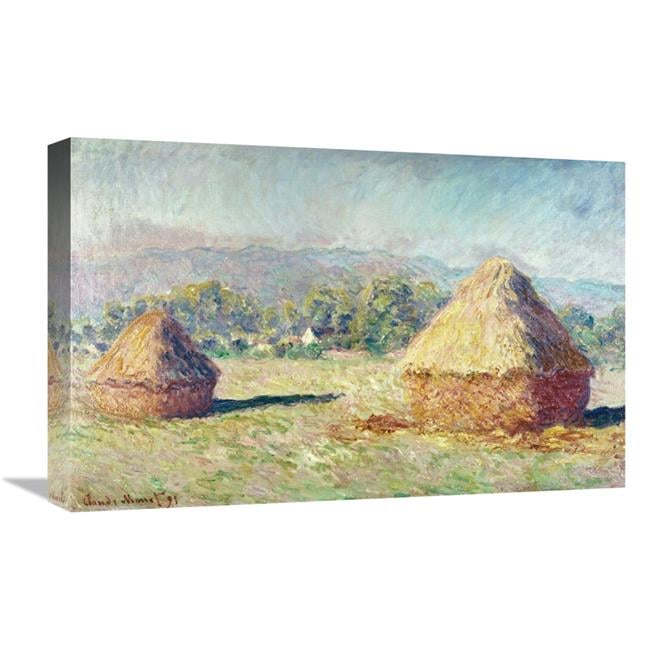 22 in. Two Haystacks Art Print - Claude Monet - Walmart.com