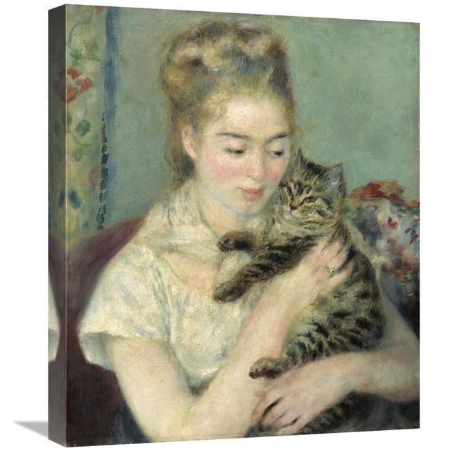 22 in. Woman with a Cat Art Print - Pierre-Auguste Renoir - Walmart.com