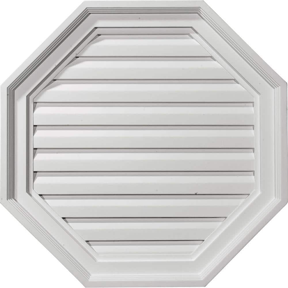 22 in. x 22 in. Octagon Primed Polyurethane Paintable Gable Louver Vent ...