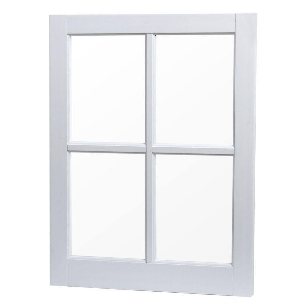 22 in. x 29 in. Utility Fixed Picture Vinyl Window with Grid - White ...