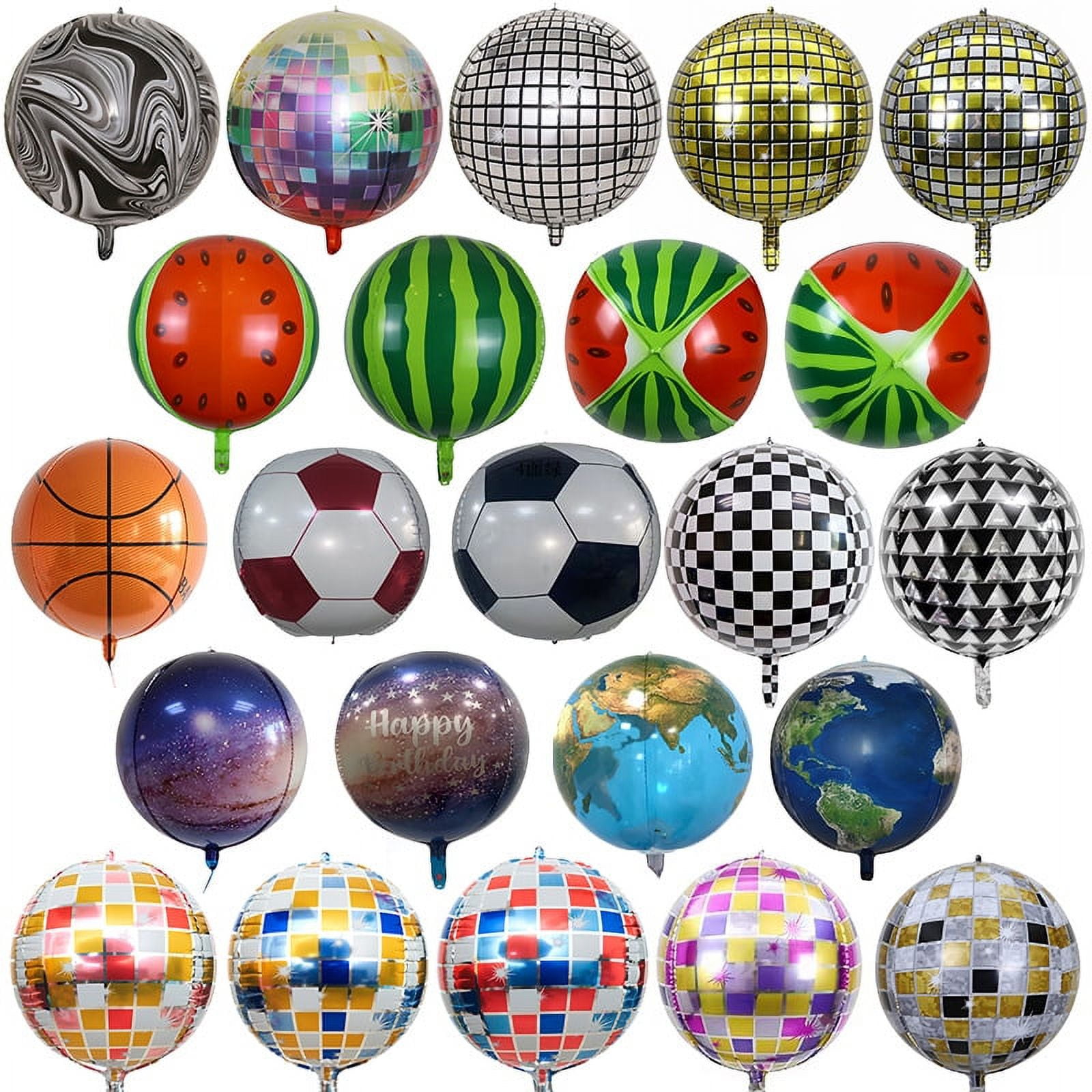22 inch 4D ball gradient black and white disco aluminum film balloon ...