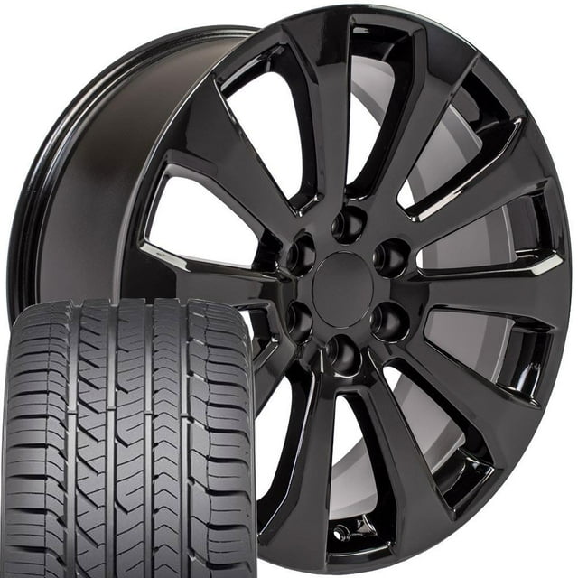 22 inch Black 5922 OE Wheels & Goodyear Tires Fits GM Trucks High ...