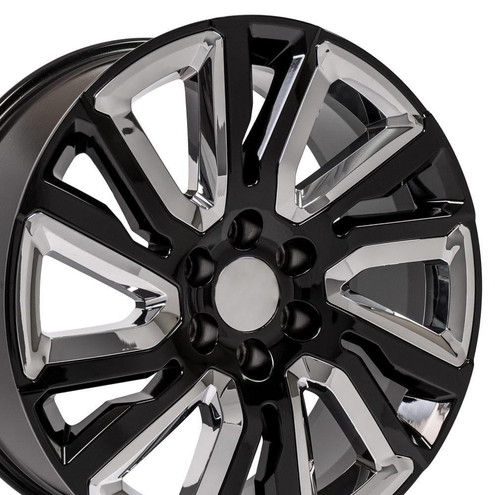 Chevy Automotive 22 inch Black & Chrome 5901 OE Wheels Set for GM ...