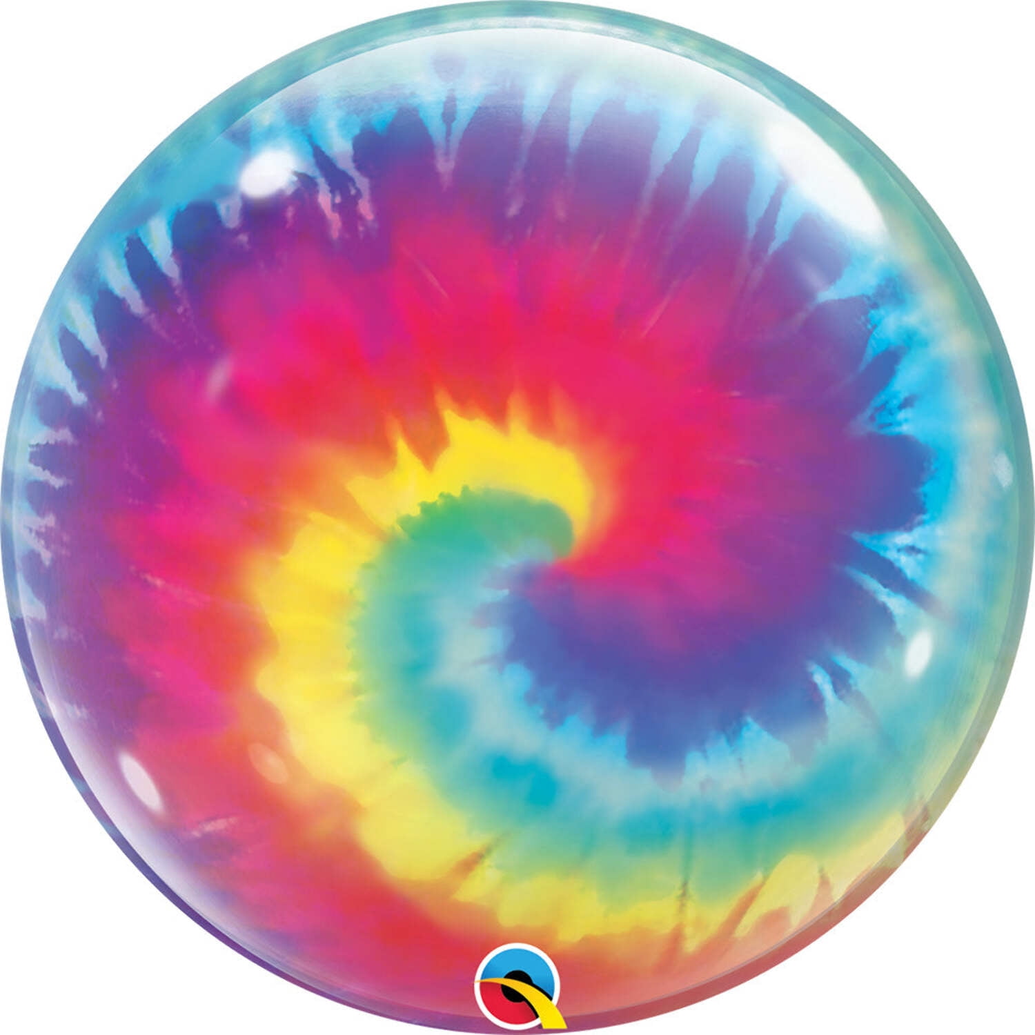 22 inch Bubble - Tie Dye Swirls Qualatex Bubble Balloon - Party ...