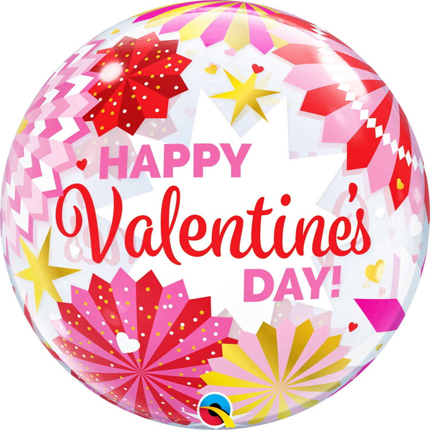 22 inch Bubble - Valentine's Day Paper Fans Qualatex Bubble Balloon ...
