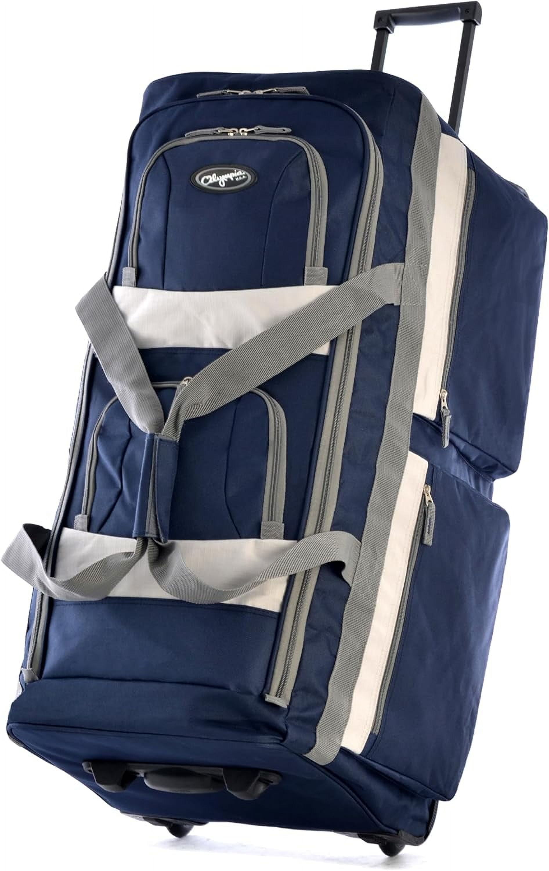 22 inch Carry On 8 Pockets Wheeled Rolling Duffel Bag Water Resistant ...