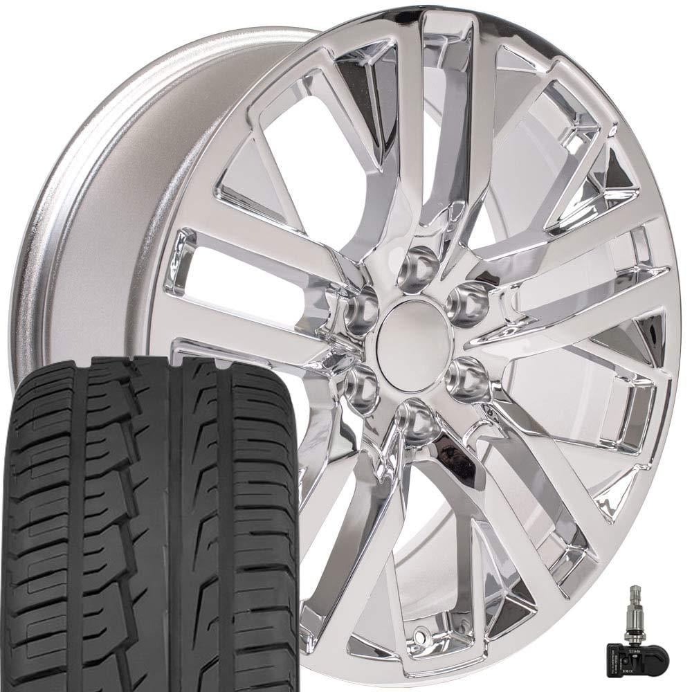 22 inch Chrome 5903 OE Wheels, Tires, TPMS Fit GM Trucks & Suv's RST ...