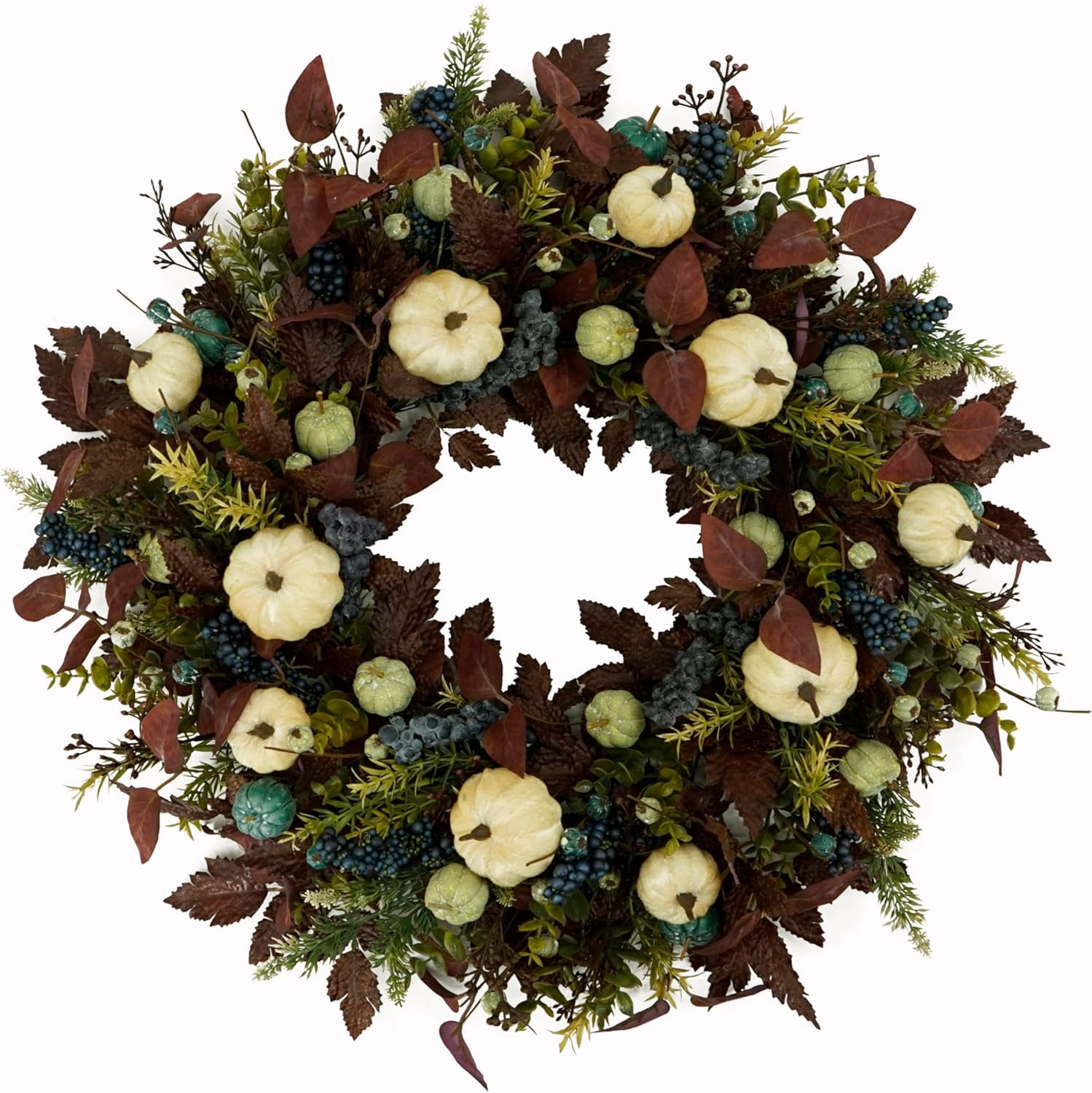 22 inch Fall Wreaths for Front Door Autumn Pumpkin Wreath with Mixed ...
