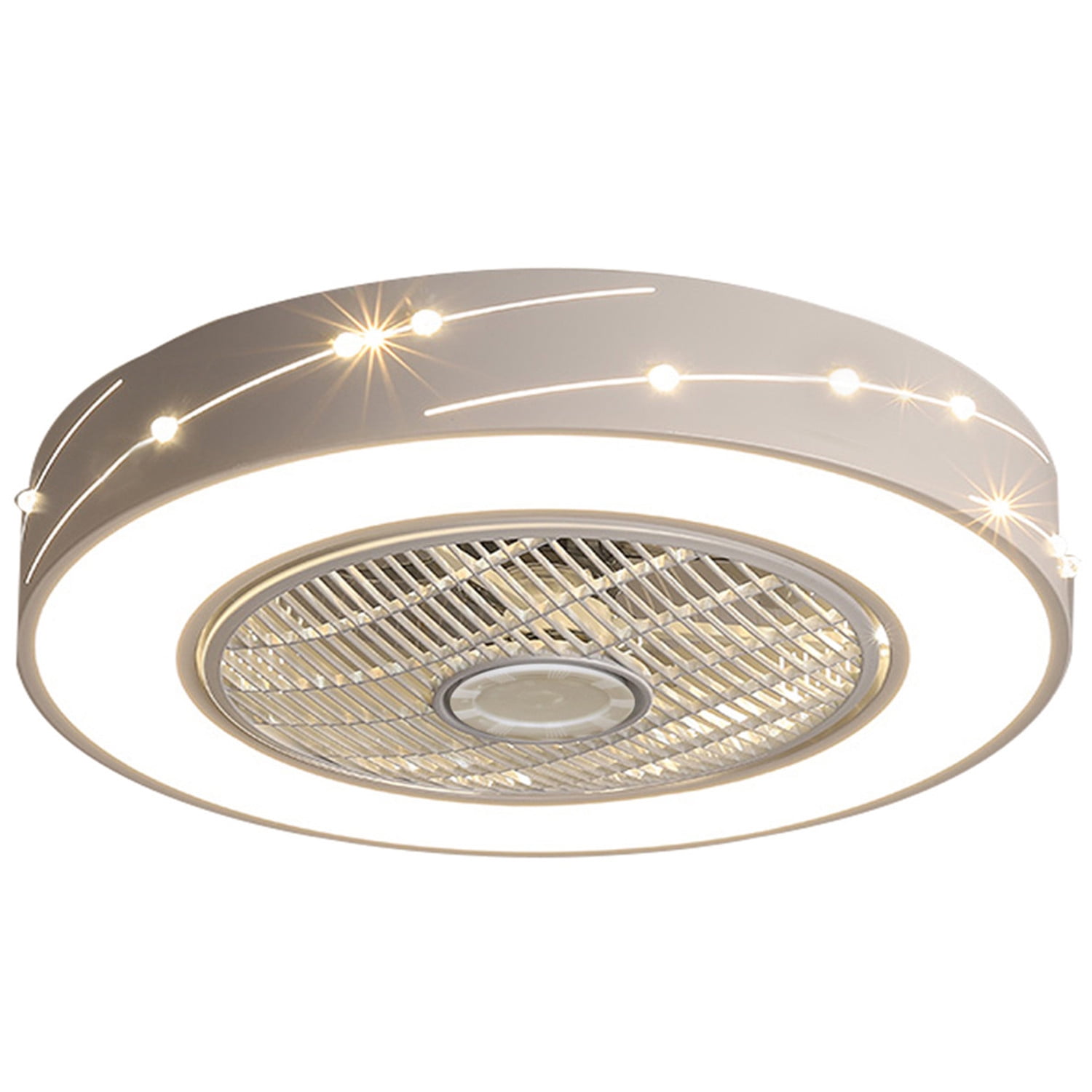 22 inch Indoor Ceiling Fan with Light and Remote Control, Round 7 ...