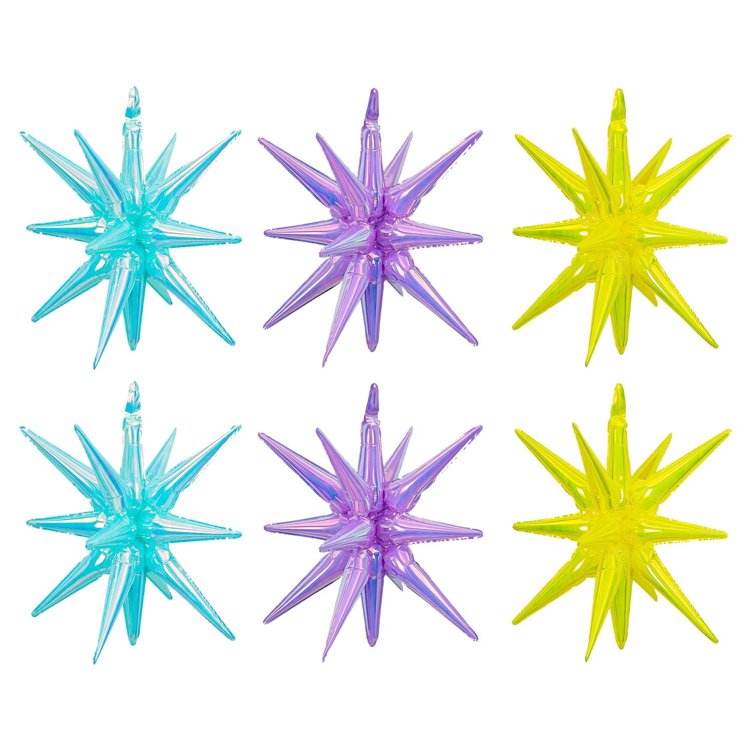 22 inch Iridescent Explosion DHF10 Star Balloon Spike Foil Balloons ...