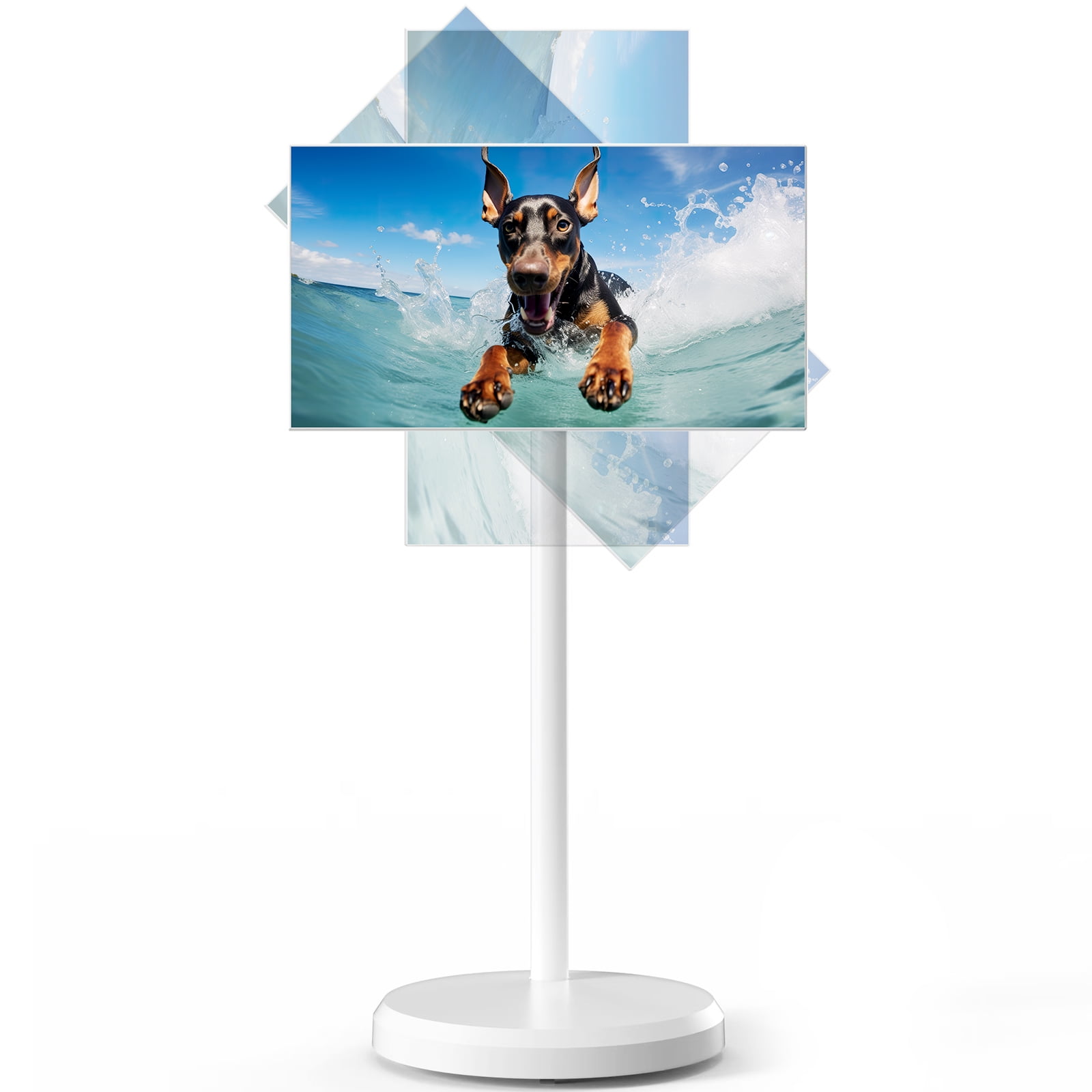 22-inch Portable TV on Wheels, 1080p Portable Touch Screen Monitor ...