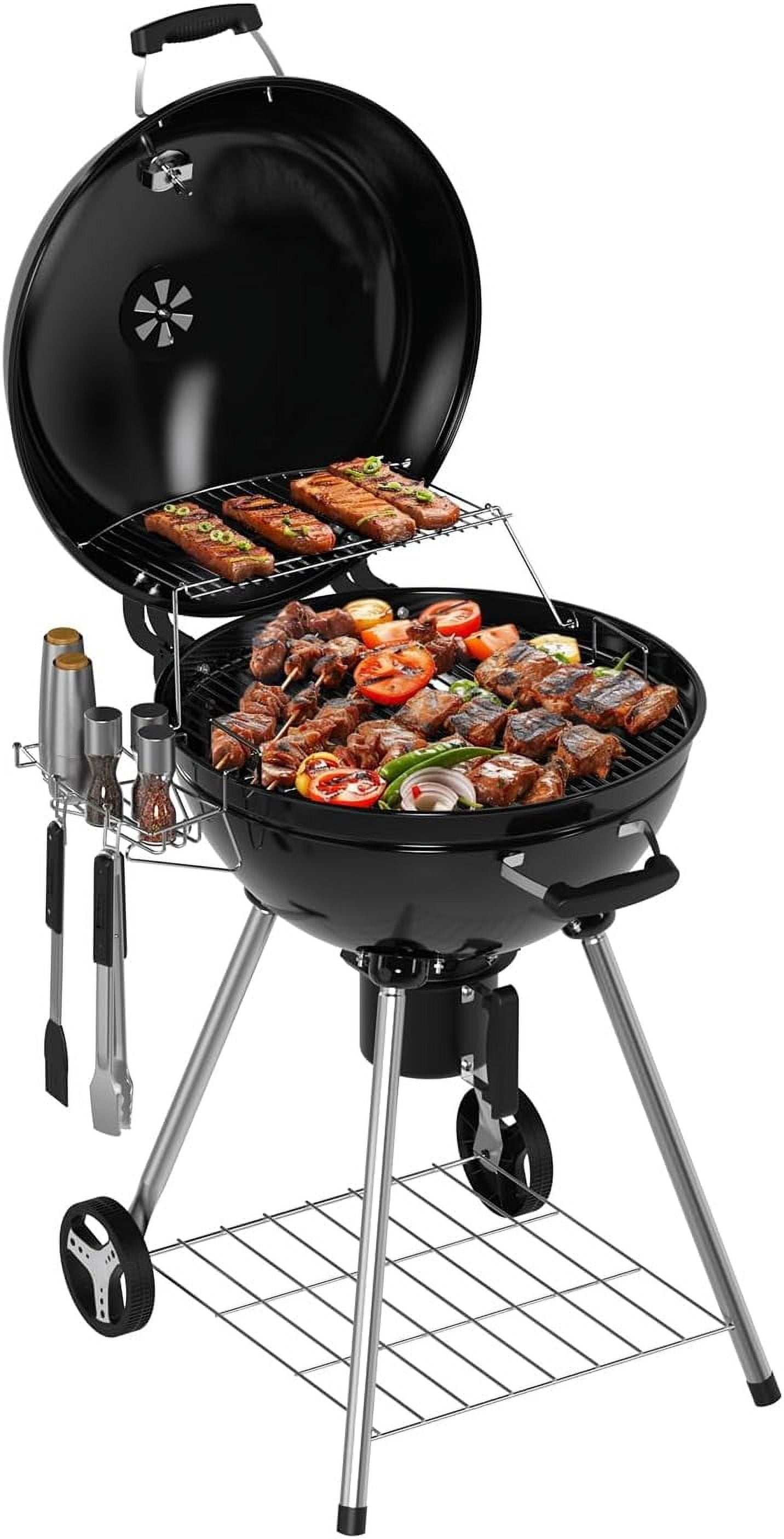 22 inch Premium BBQ Charcoal Grill, Outdoor Barbecue Kettle Grill ...
