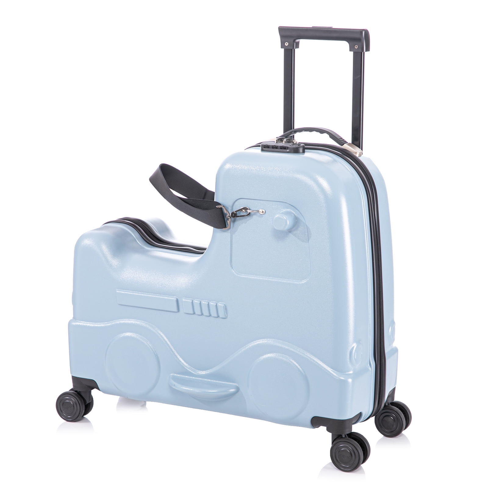 22 inch Ride on Suitcase for Kids Travel Luggage Trolley Suitcase with ...